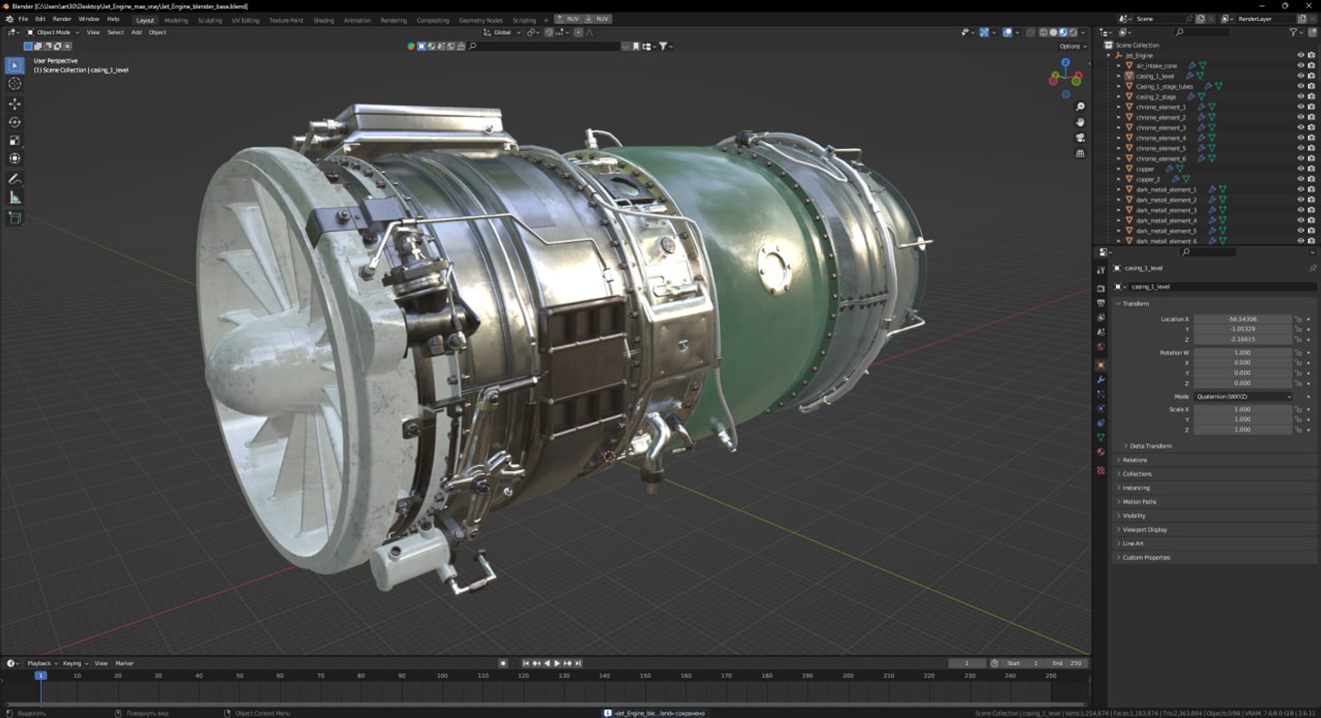 3D Jet Engine - TurboSquid 2349392