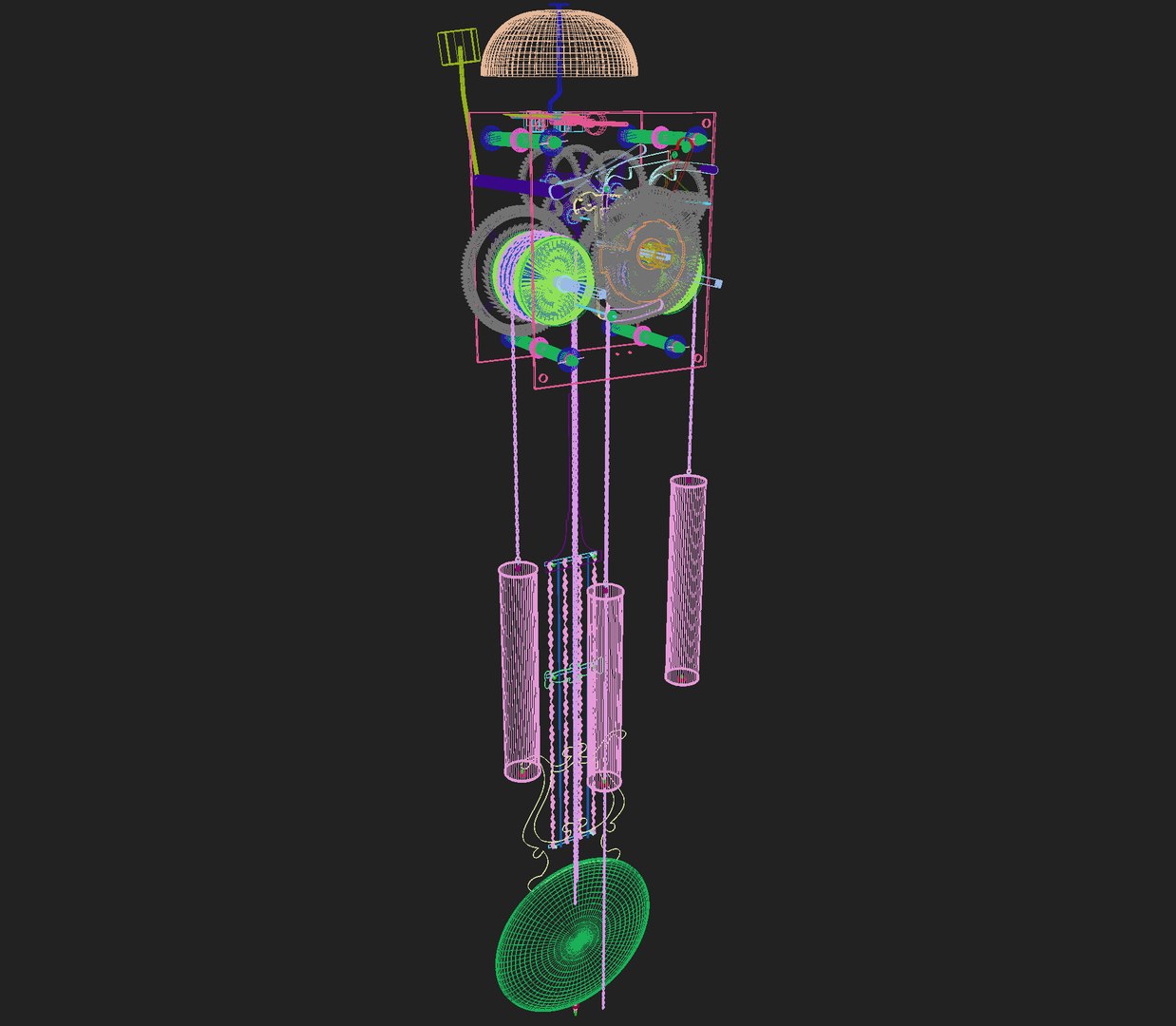 Striking Clock Mechanism Pendulum 3D - TurboSquid 1621123