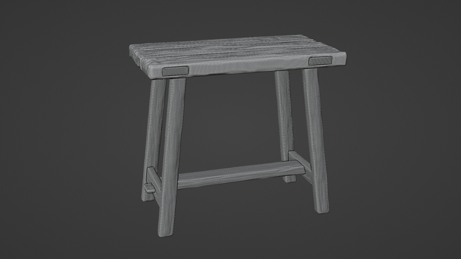 3D Rustic Wooden Stool Model - TurboSquid 2009144
