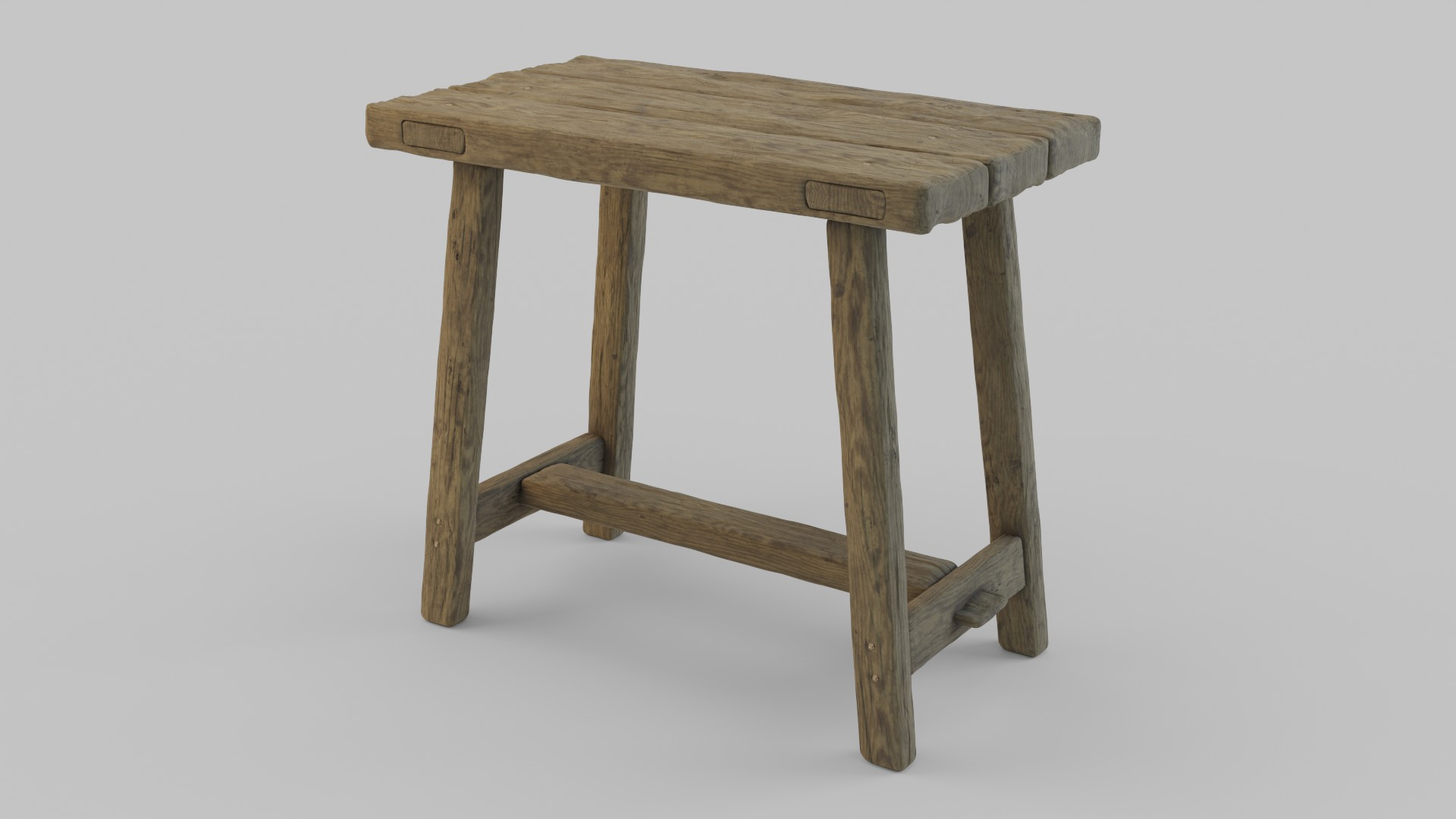 3D Rustic Wooden Stool Model - TurboSquid 2009144