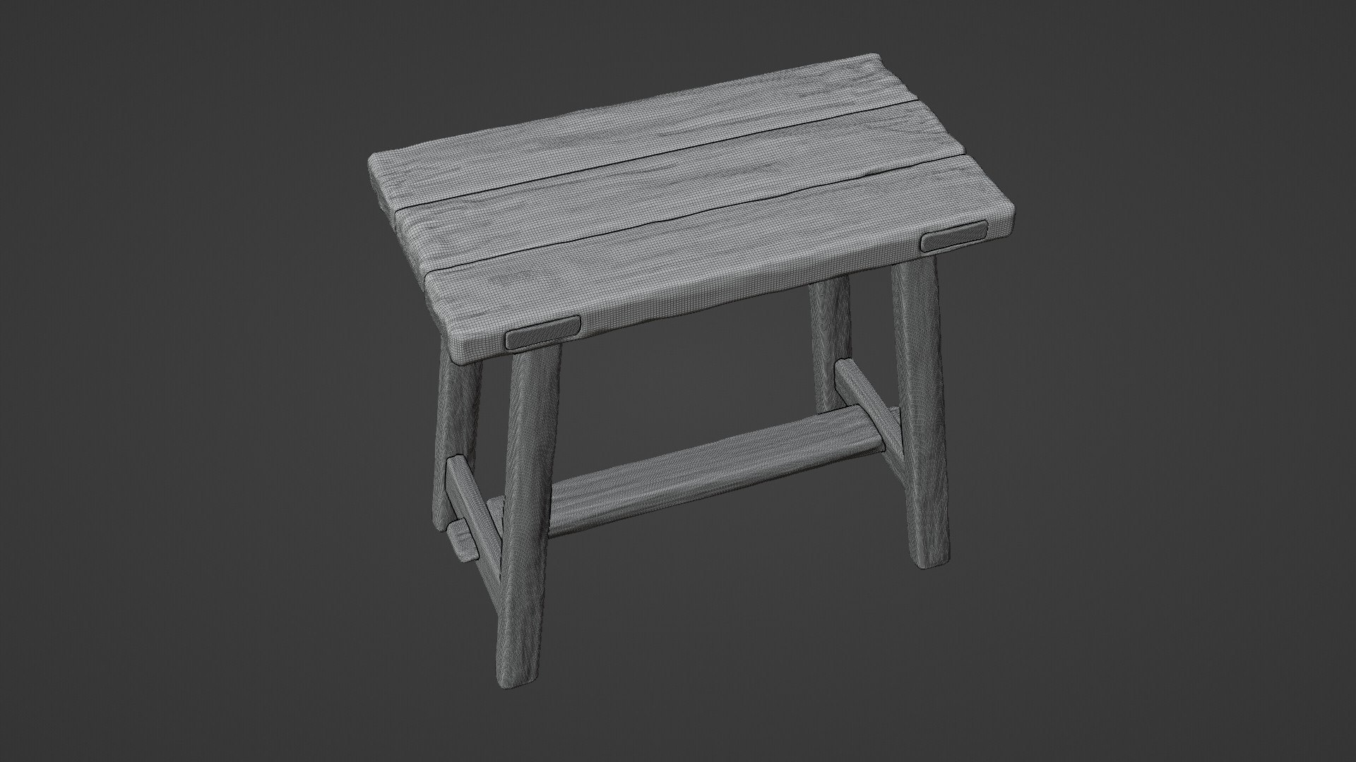 3D Rustic Wooden Stool Model - TurboSquid 2009144