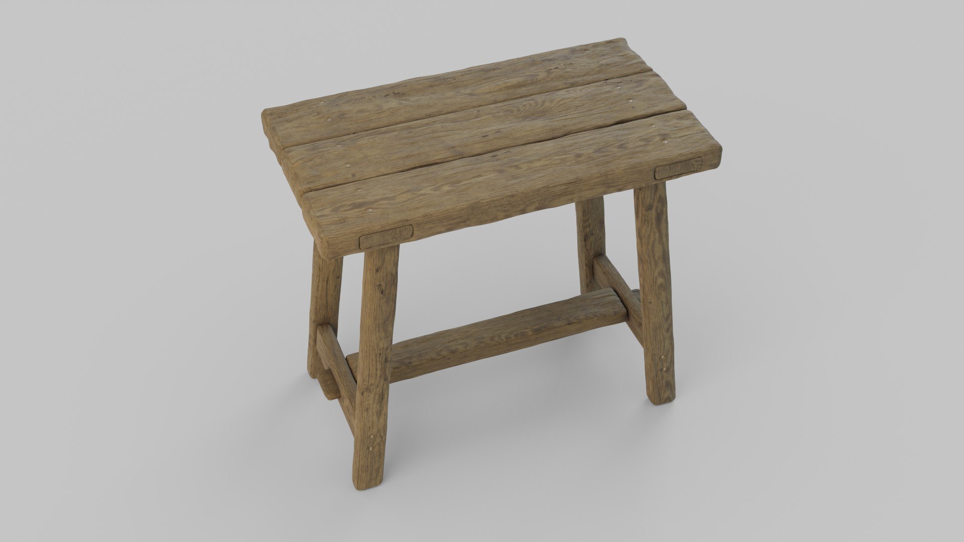 3D Rustic Wooden Stool Model - TurboSquid 2009144