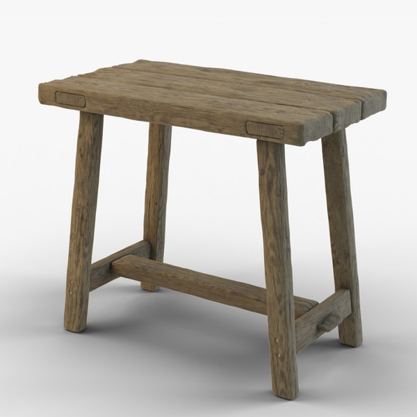 3D Rustic Wooden Stool model - TurboSquid 2009144