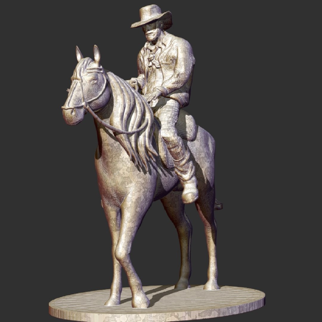 Cowboy Sculpture 3D Model - TurboSquid 1355436