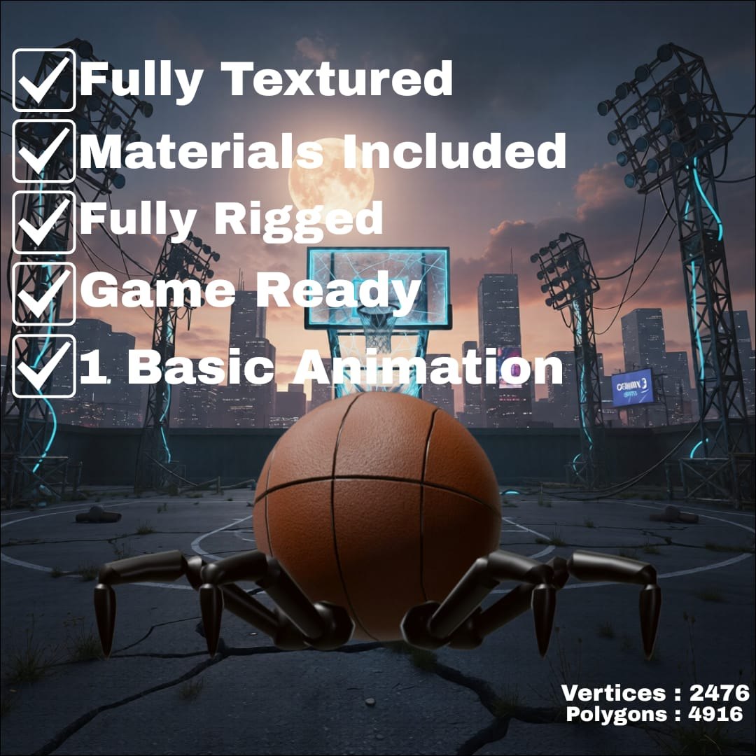 Modello 3D Spider Basketball Game Ready - TurboSquid 2519460