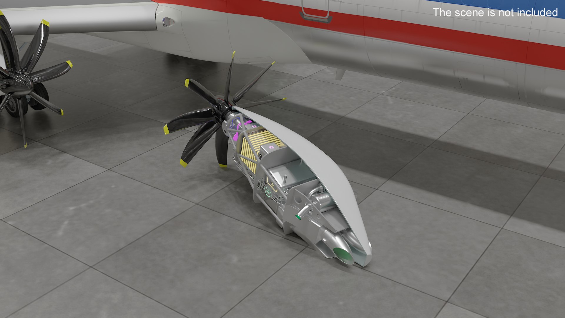 3D Model Hydrogen Propulsion System Exposed Half - TurboSquid 2378177