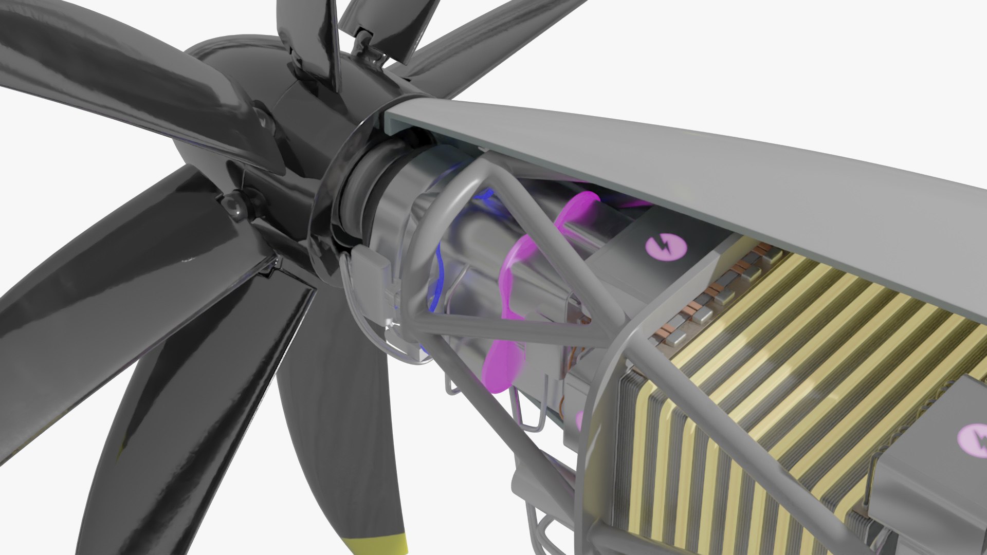 3D Model Hydrogen Propulsion System Exposed Half - TurboSquid 2378177