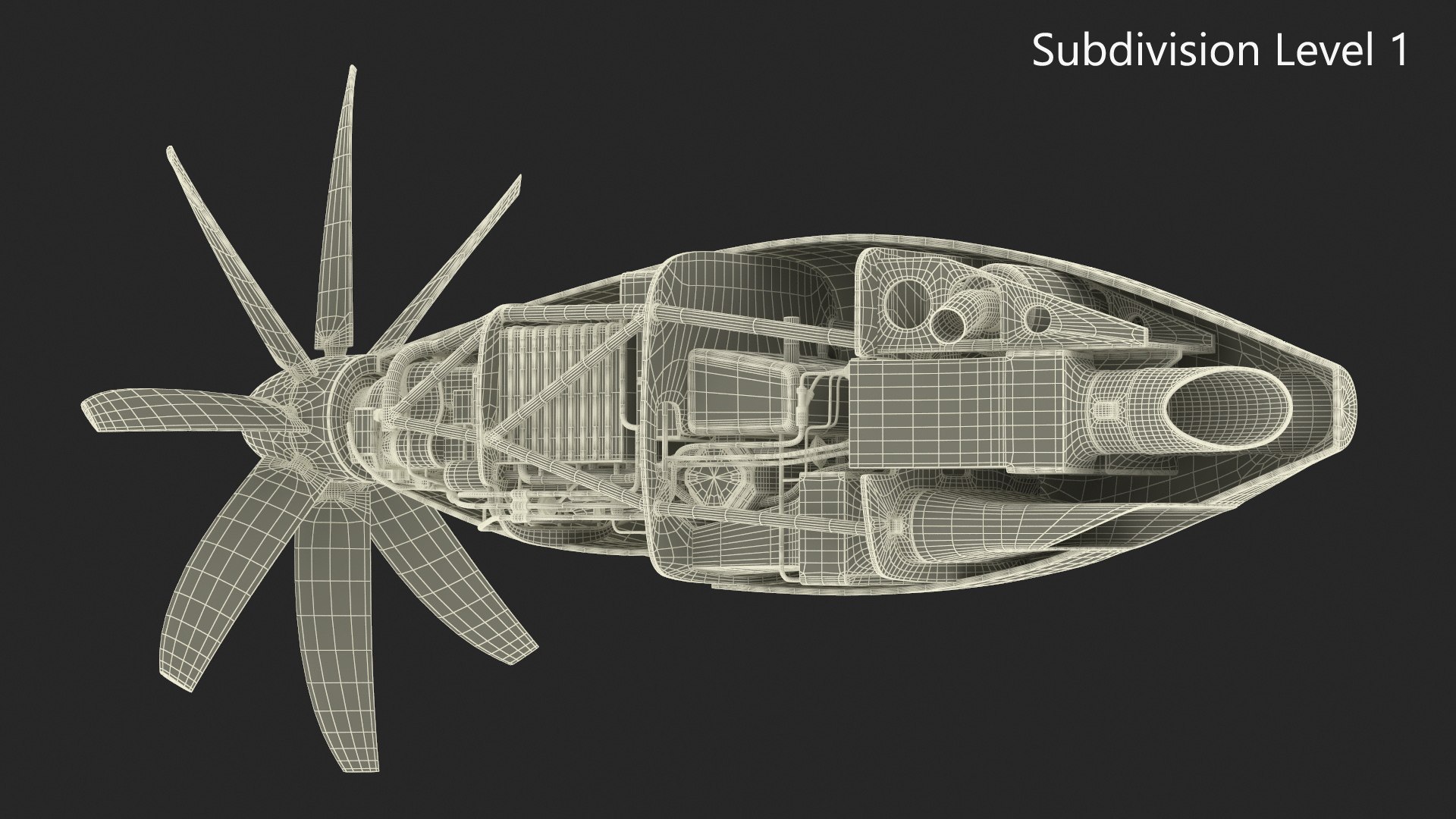 3D Model Hydrogen Propulsion System Exposed Half - TurboSquid 2378177