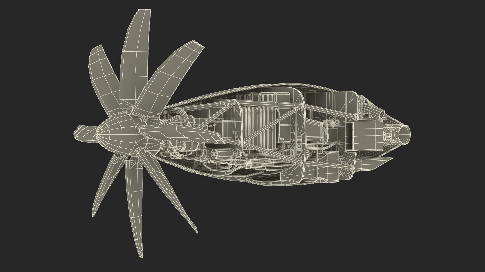 3D Model Hydrogen Propulsion System Exposed Half - TurboSquid 2378177