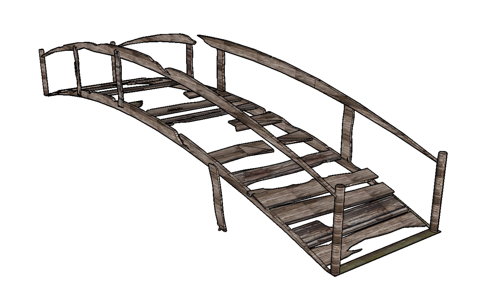 3d Simple Wooden Bridge Model