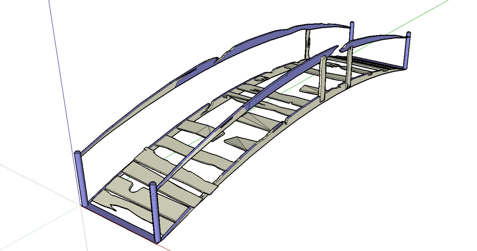 3d Simple Wooden Bridge Model