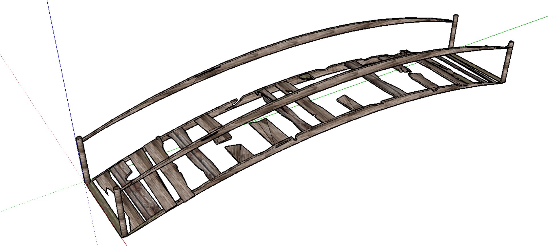 3d Simple Wooden Bridge Model
