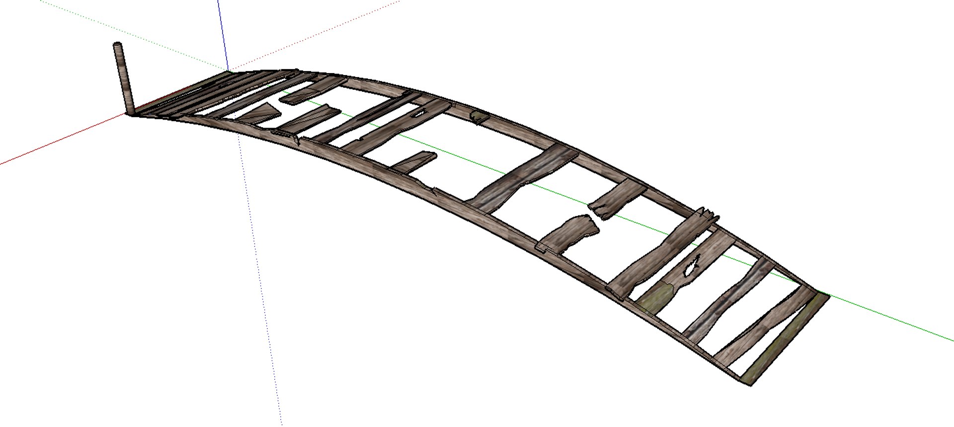 3d Simple Wooden Bridge Model