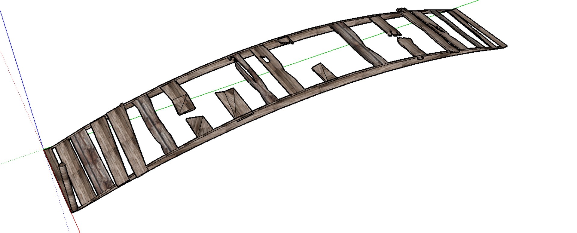 3d Simple Wooden Bridge Model