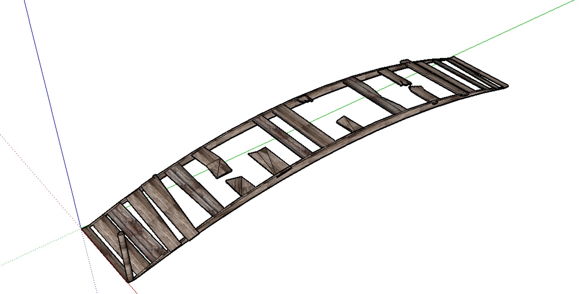 3d Simple Wooden Bridge Model