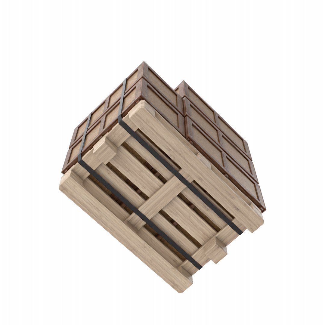 Crate Cargo Boxes On Wood Pallet 3D - TurboSquid 2072316
