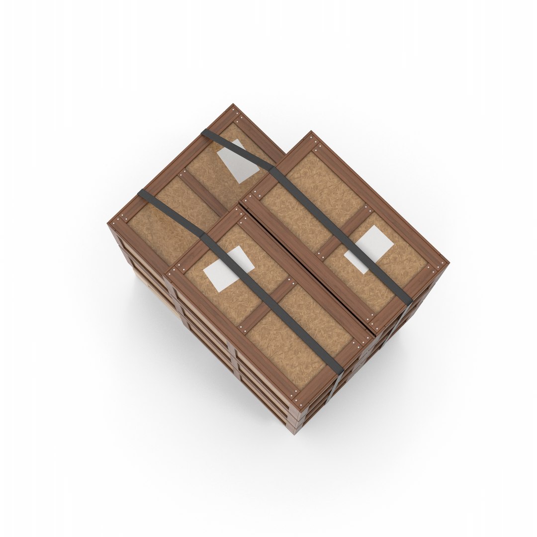 Crate Cargo Boxes On Wood Pallet 3D - TurboSquid 2072316