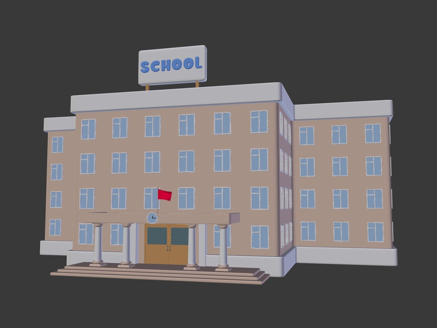 Cartoon School 3D Model - TurboSquid 1415037