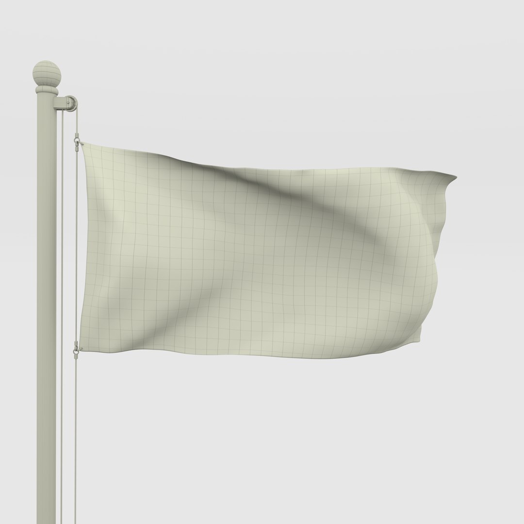 flag pole 3d obj