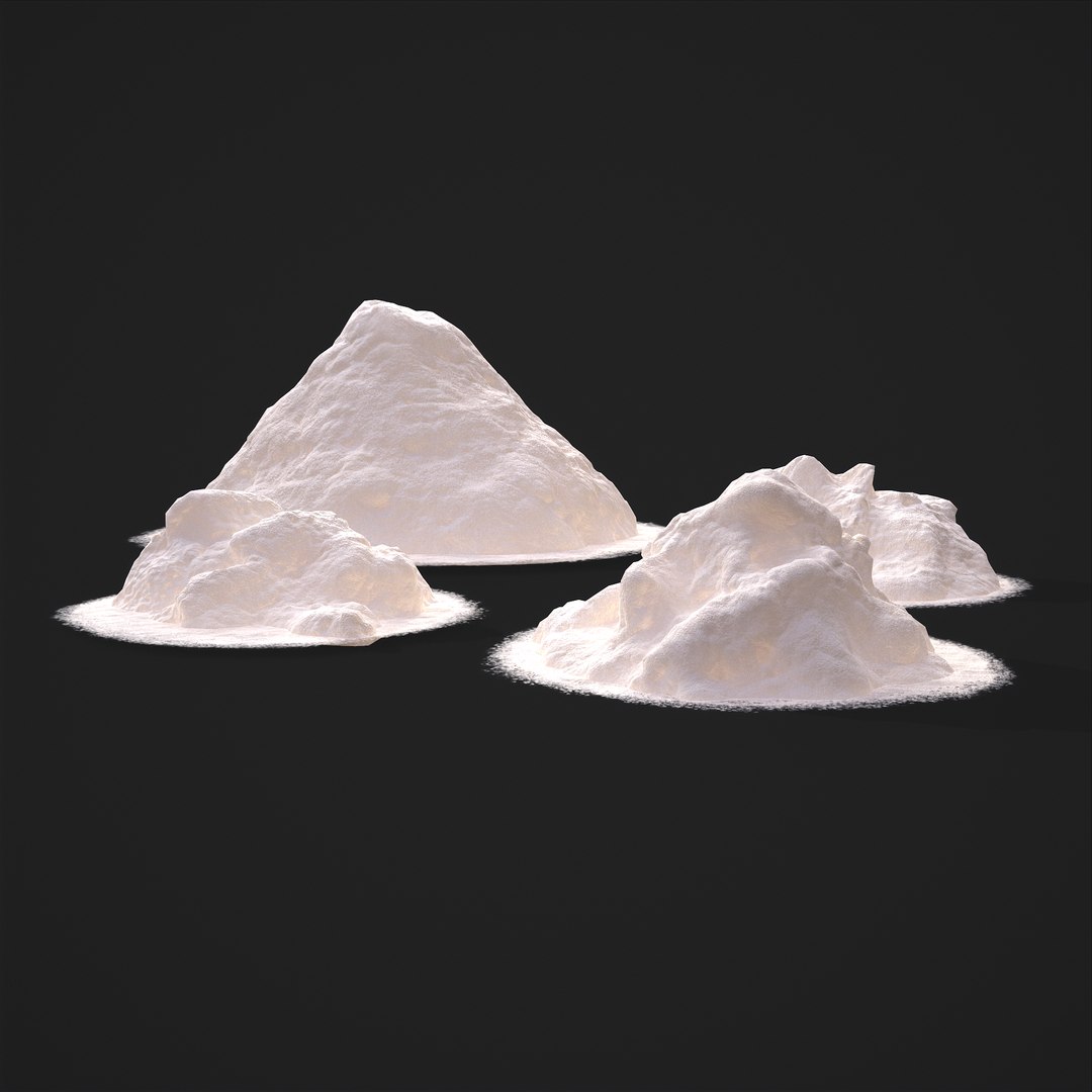 3D Flour Piles Model - TurboSquid 1872699