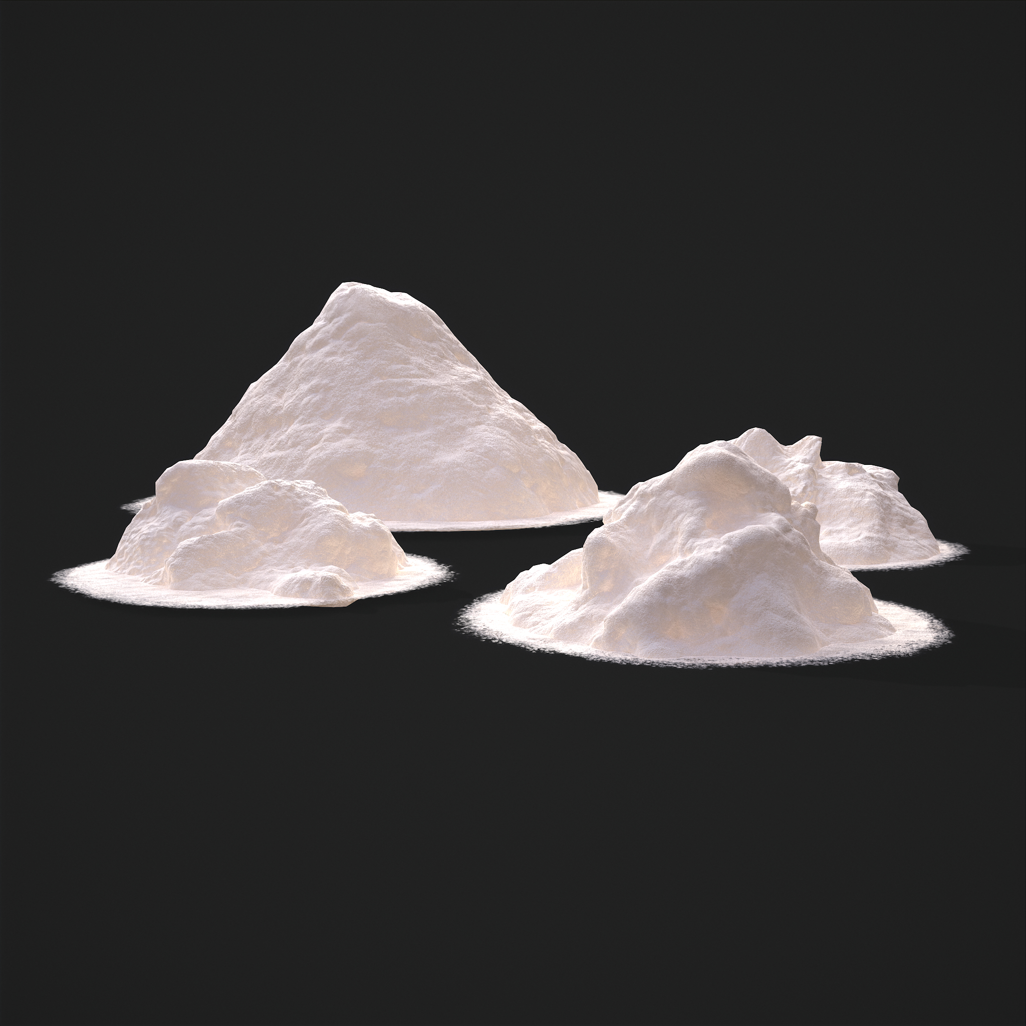 3D Flour Piles model - TurboSquid 1872699