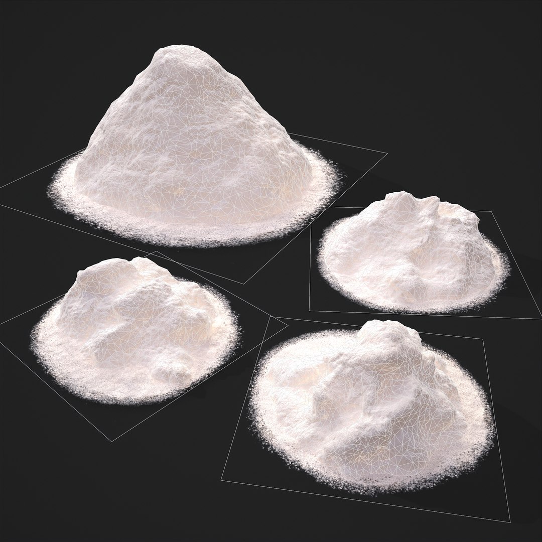 3D Flour Piles Model - TurboSquid 1872699