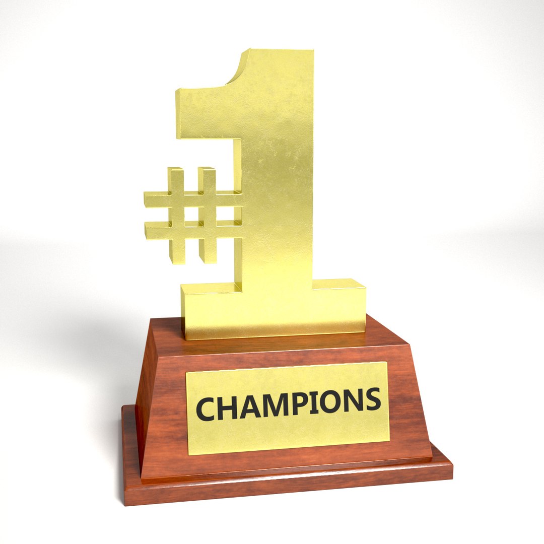 3d number trophy model