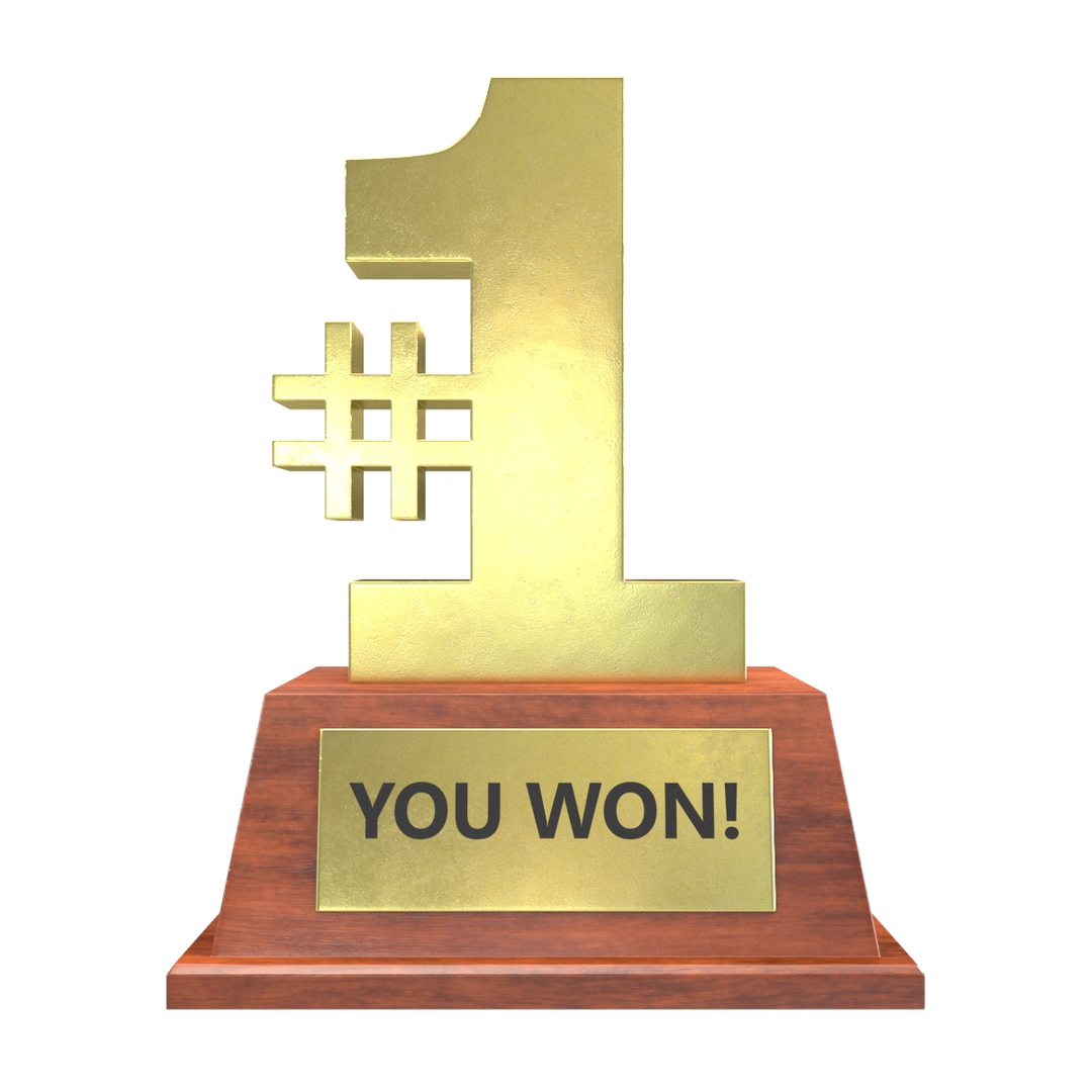 3d number trophy model