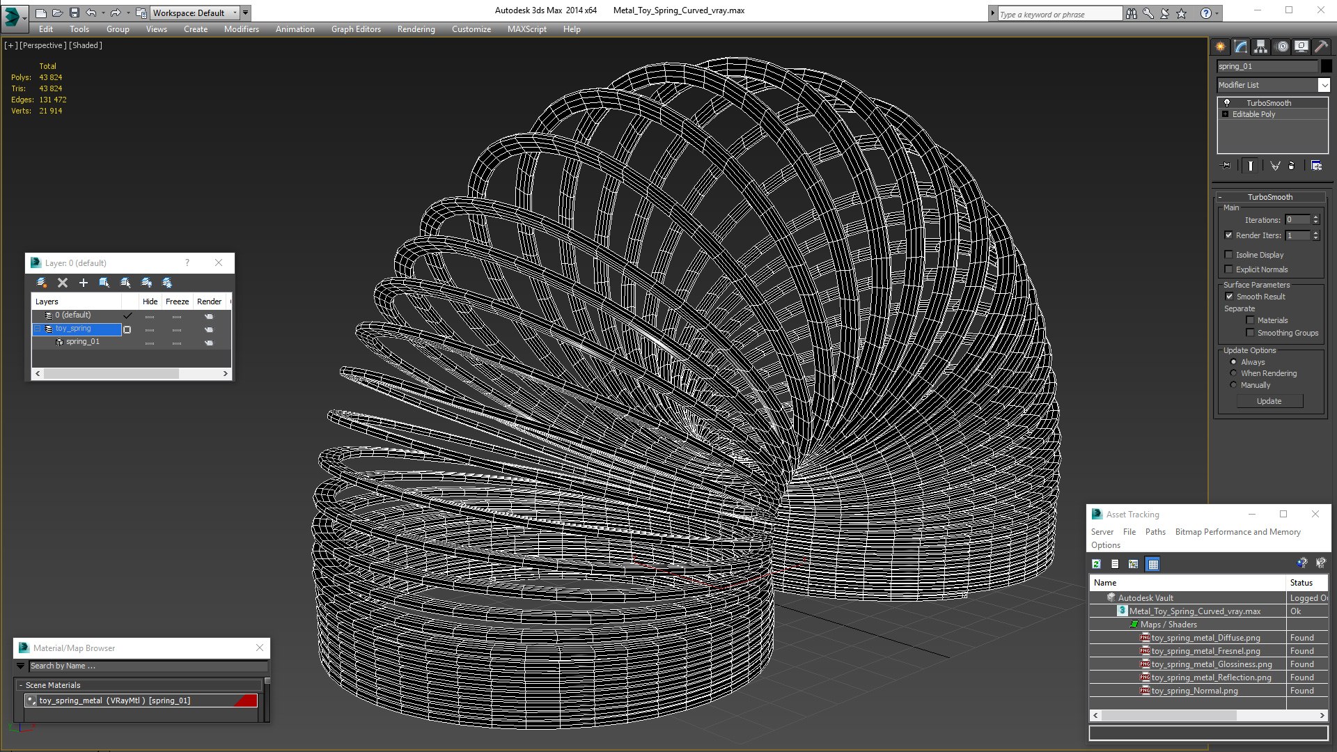 3D metal toy spring curved - TurboSquid 1488352