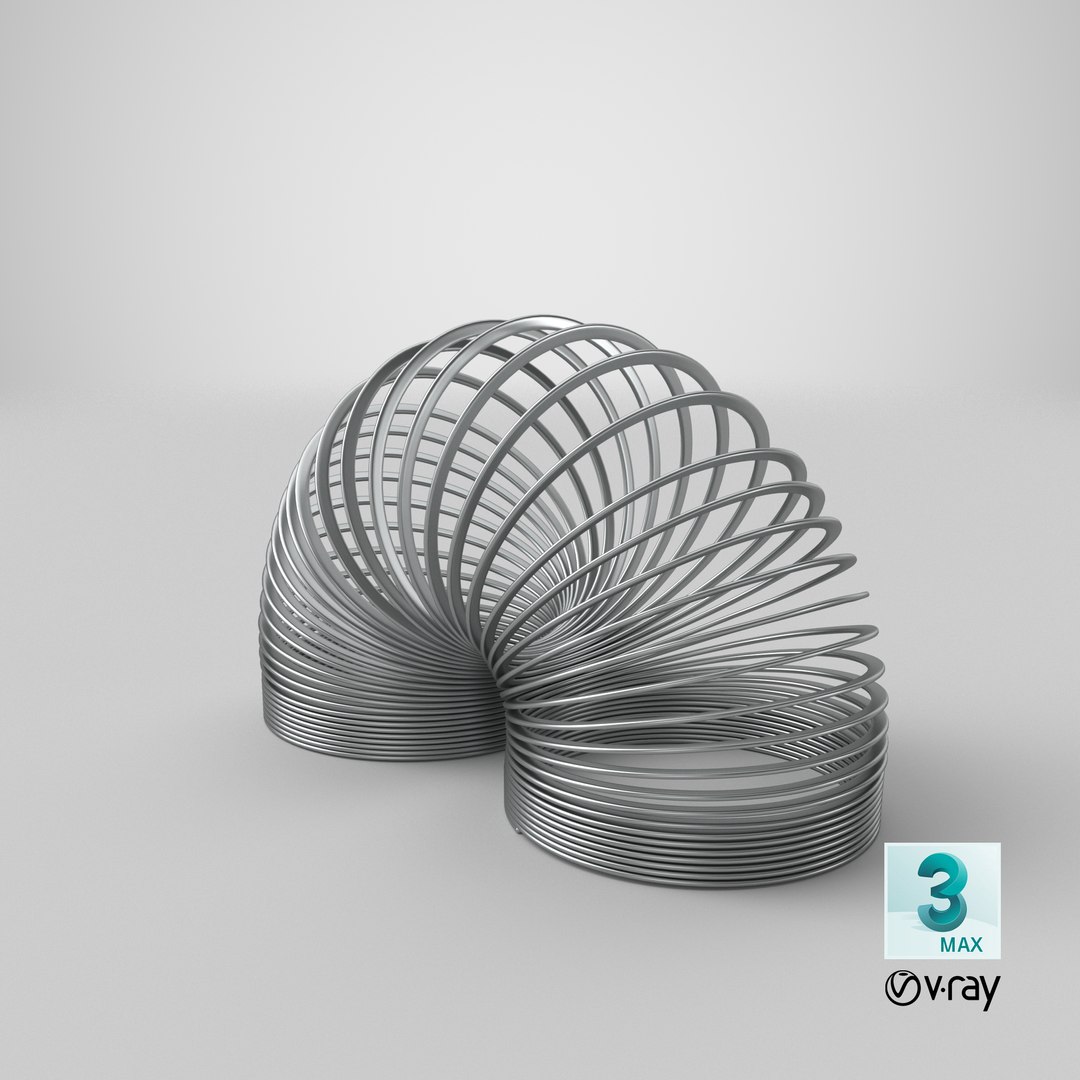 3D metal toy spring curved - TurboSquid 1488352
