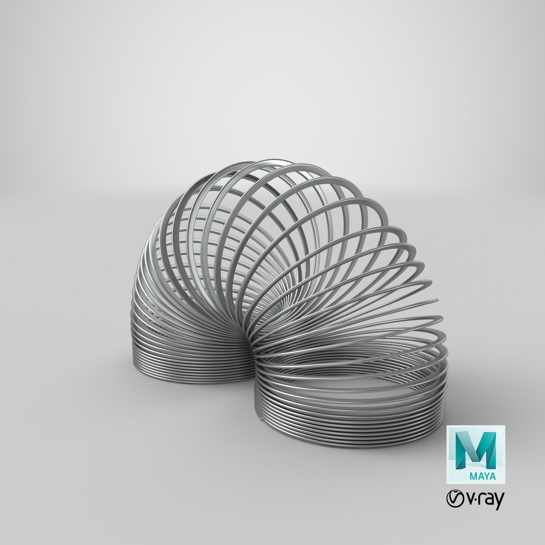3D metal toy spring curved - TurboSquid 1488352