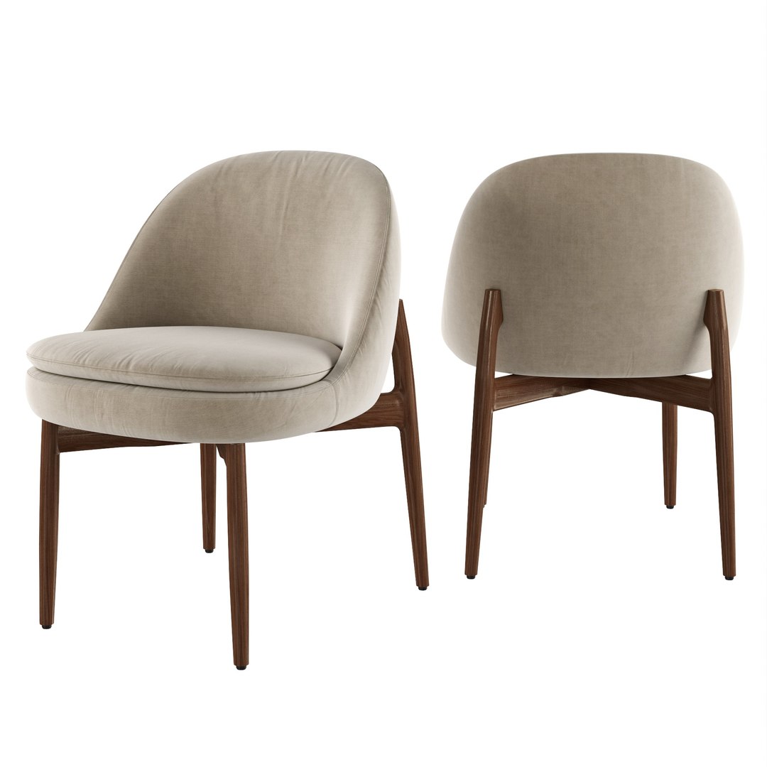 Minotti Sendai Dining Little Armchair 3D model - TurboSquid 2143359