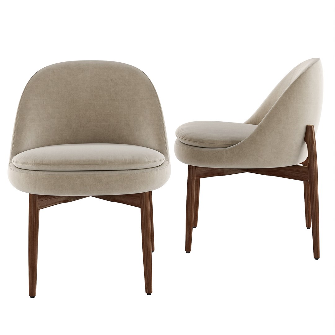 Minotti Sendai Dining Little Armchair 3D model - TurboSquid 2143359