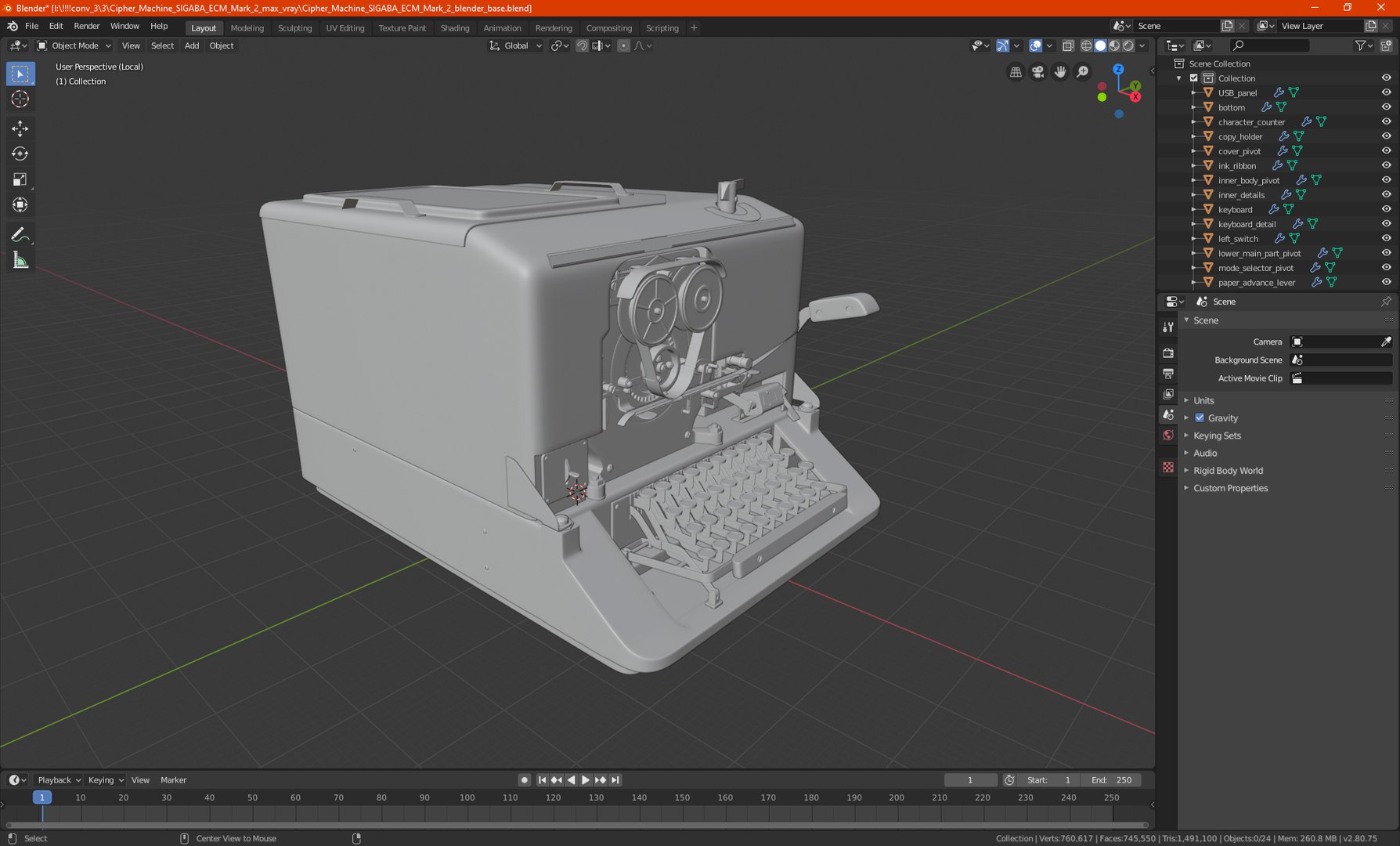 Cipher Machine SIGABA ECM Mark 2 3D model - TurboSquid 2016593
