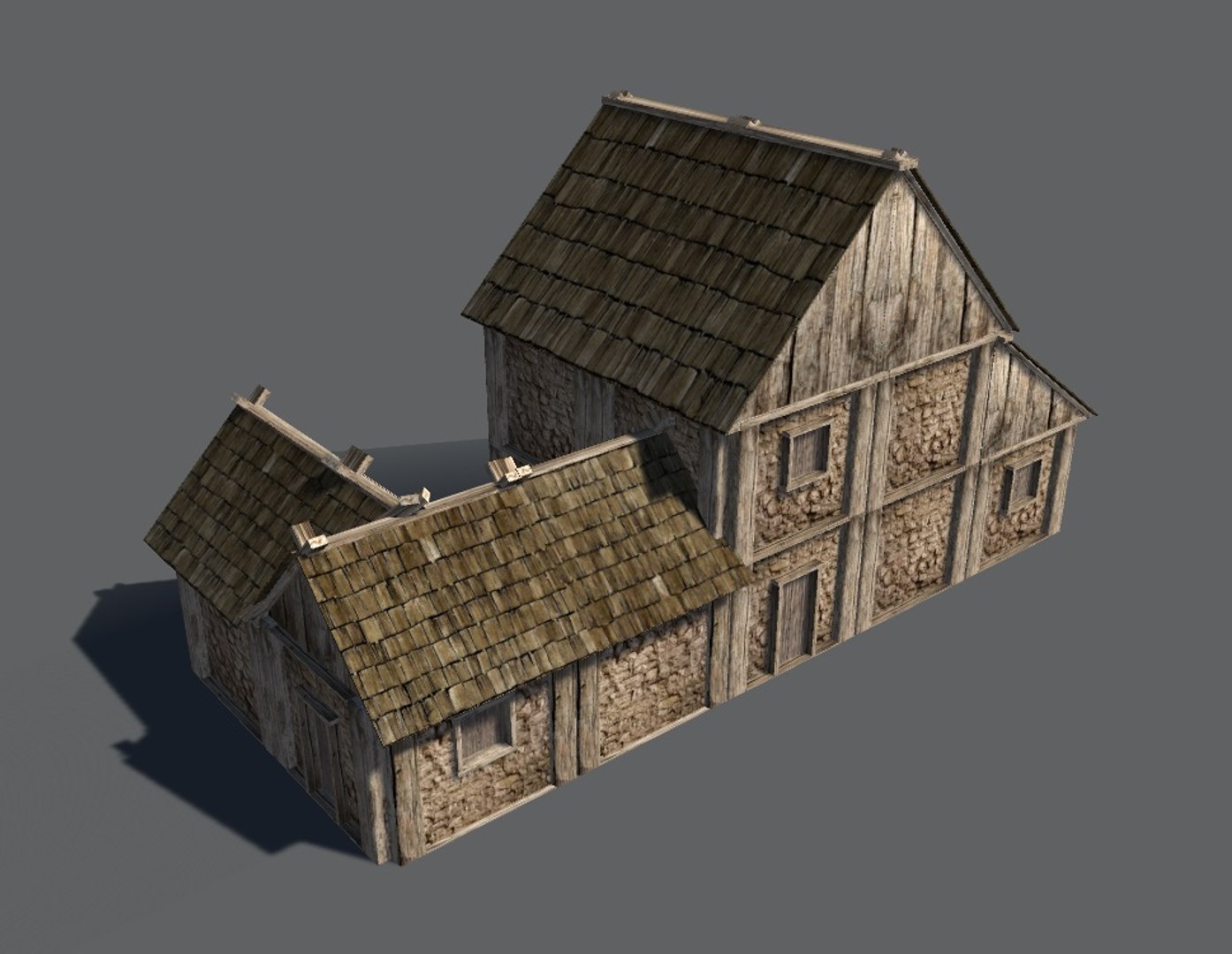 3d model medieval house pack