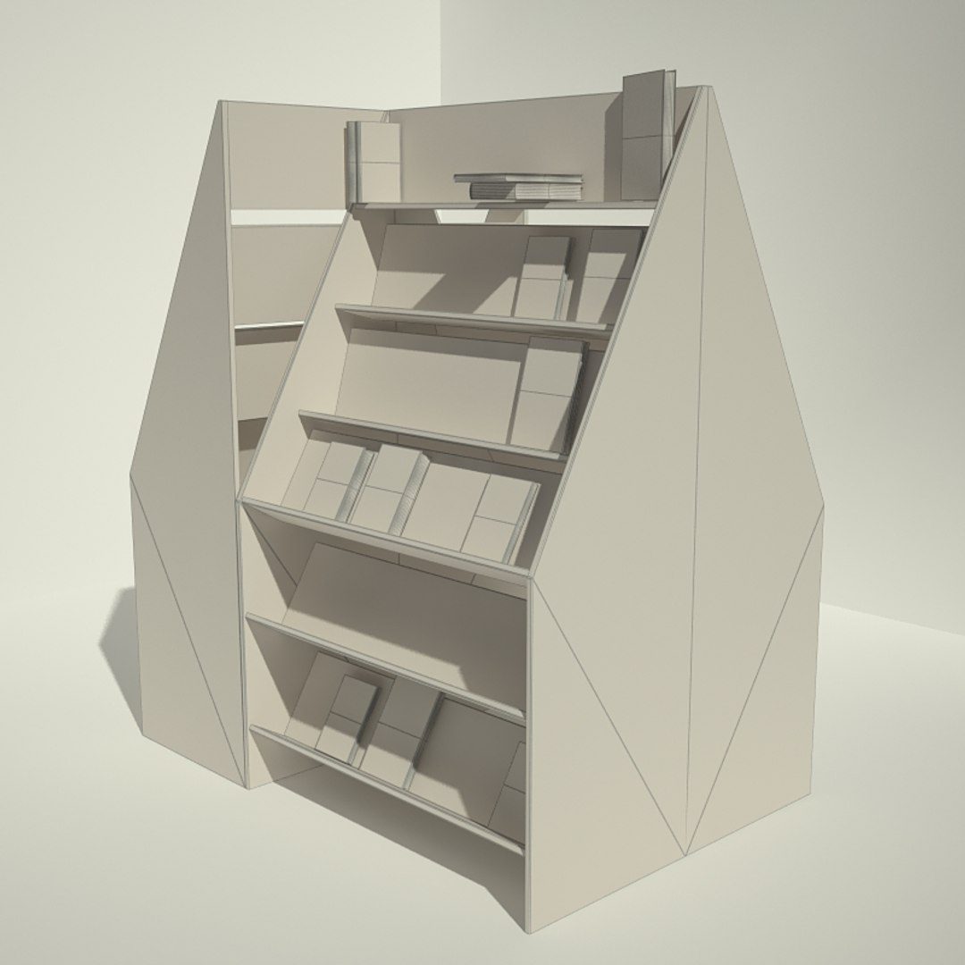 bookshelf books 3d obj