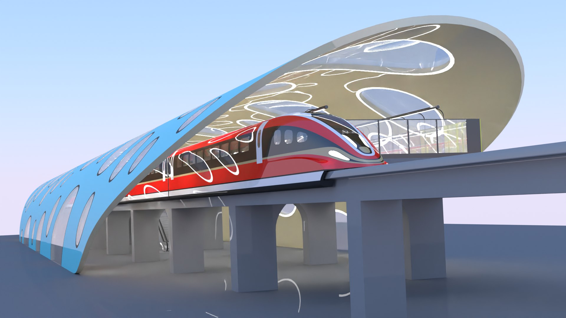 3D Maglev Station 2023 II - TurboSquid 2084925