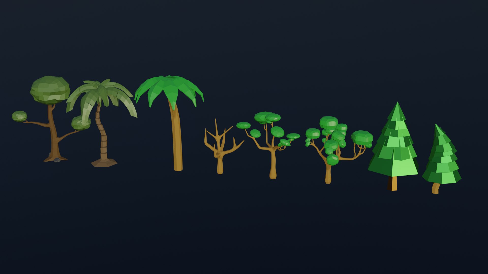 Low-poly tree pack 3D model - TurboSquid 1458531