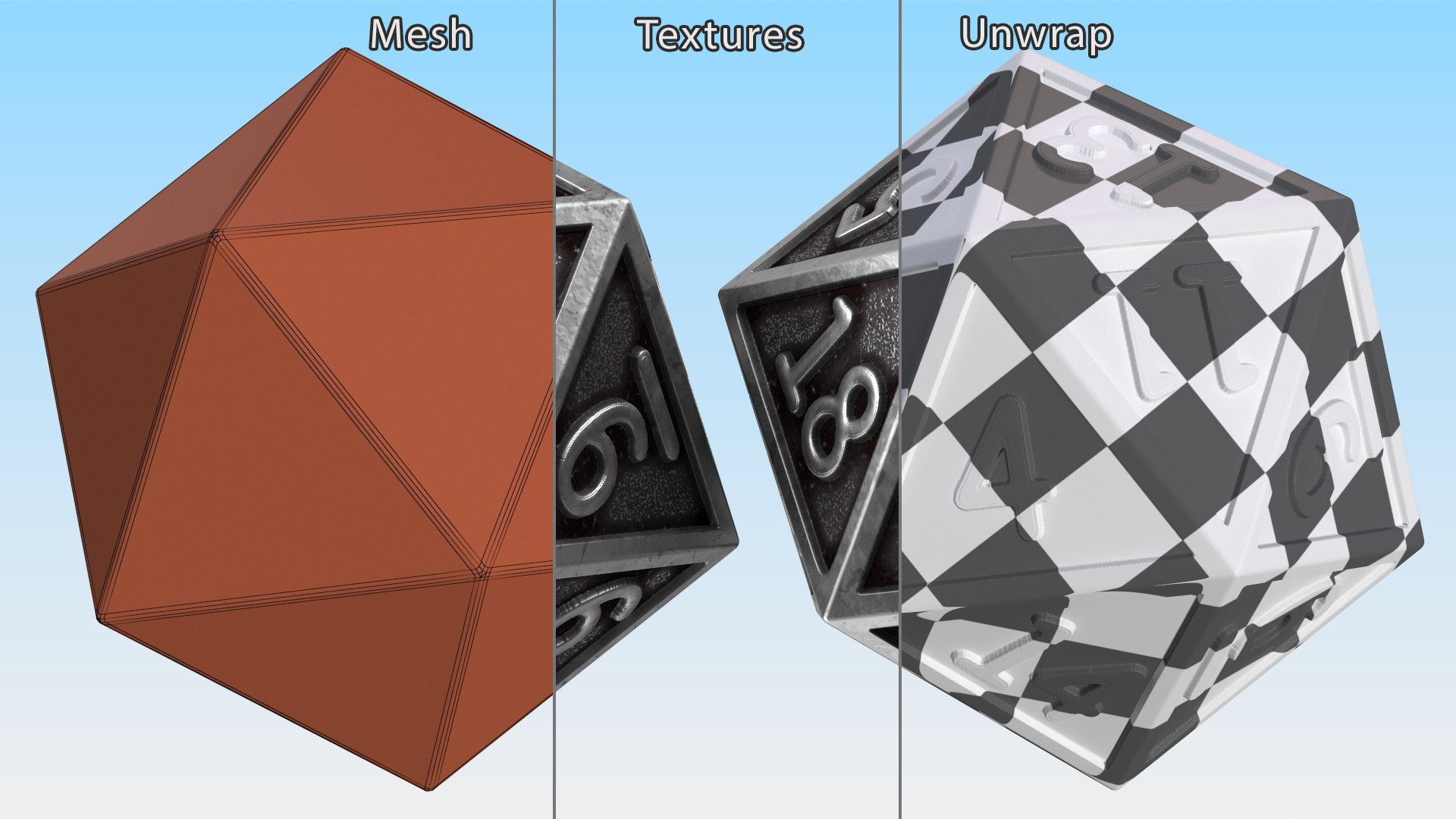 3D DND D20 Dice Silver - TurboSquid 2146845