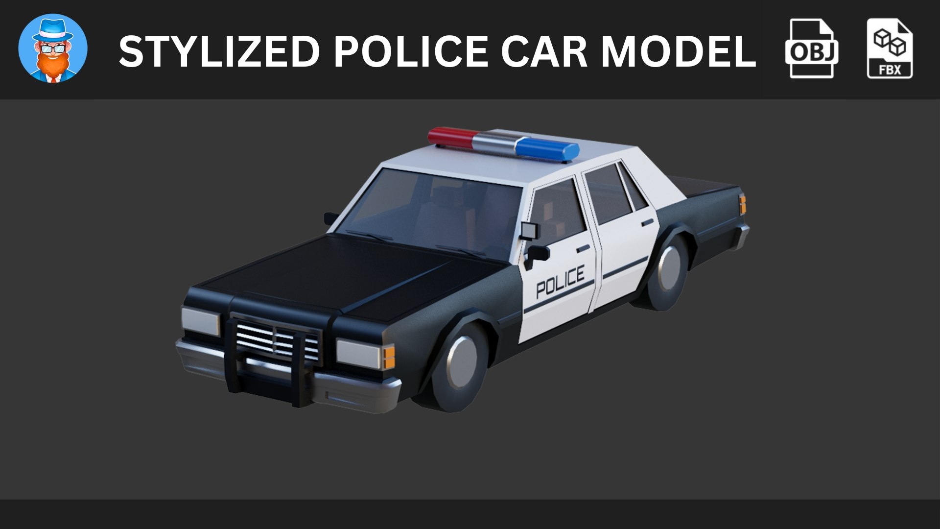 Stylized Police Car 3D Model 3D Model - TurboSquid 2398206