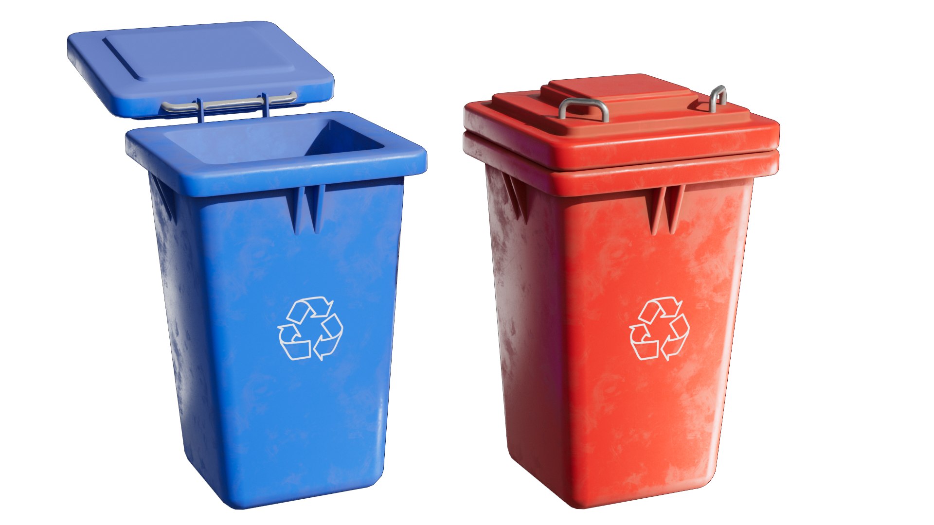 Recycle Trash Garbage Cans Low Poly 3D Model - TurboSquid 2056826