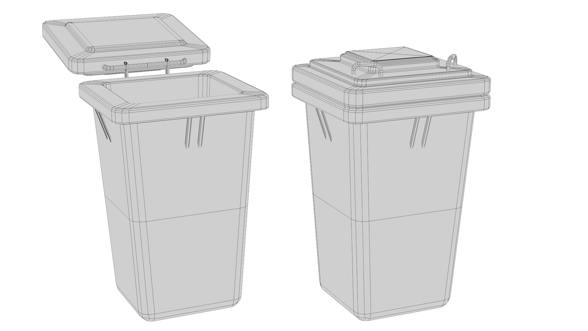 Recycle Trash Garbage Cans Low Poly 3D Model - TurboSquid 2056826