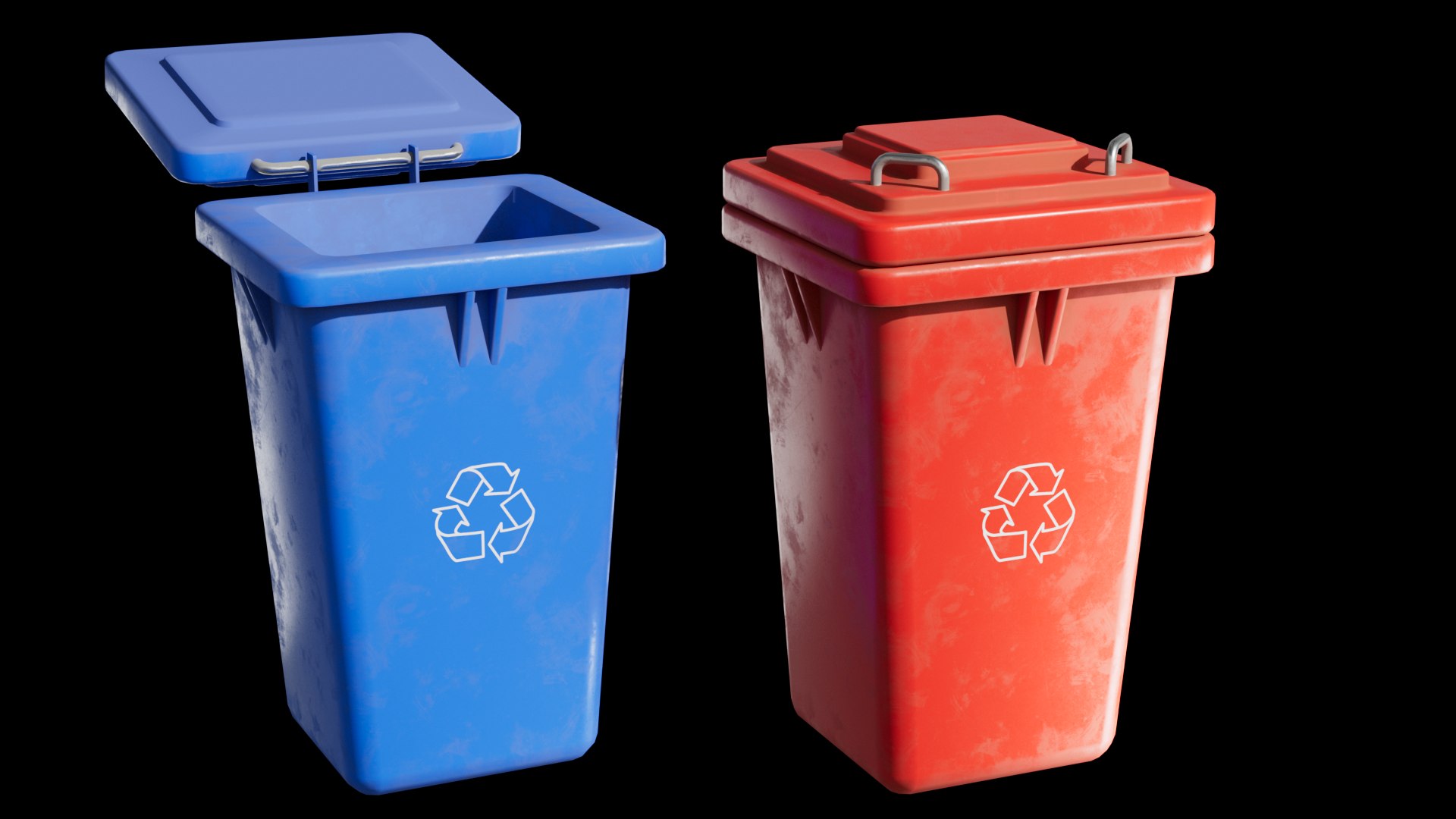 Recycle Trash Garbage Cans Low Poly 3D Model - TurboSquid 2056826