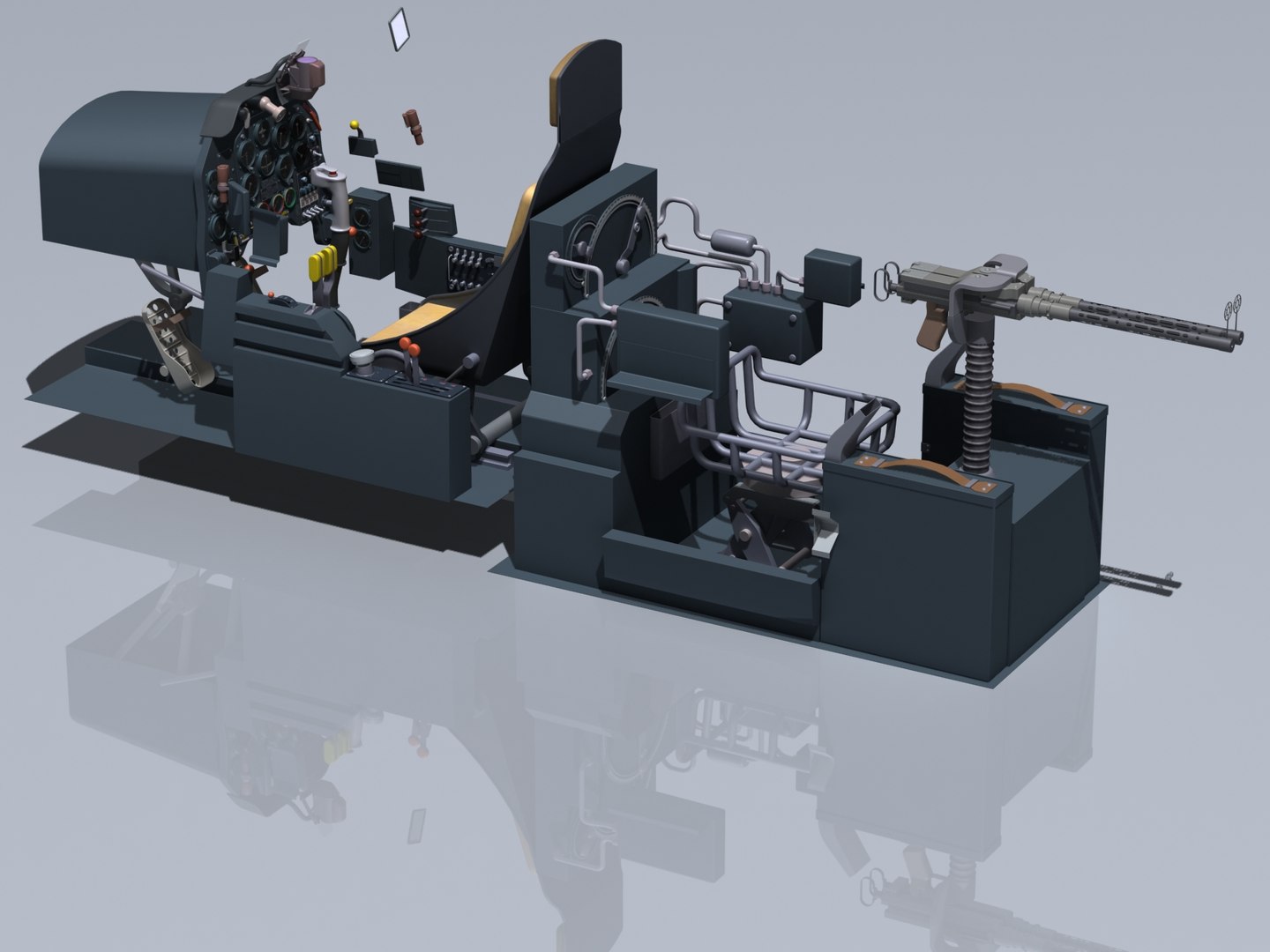3d Ju-87 Cockpit Model