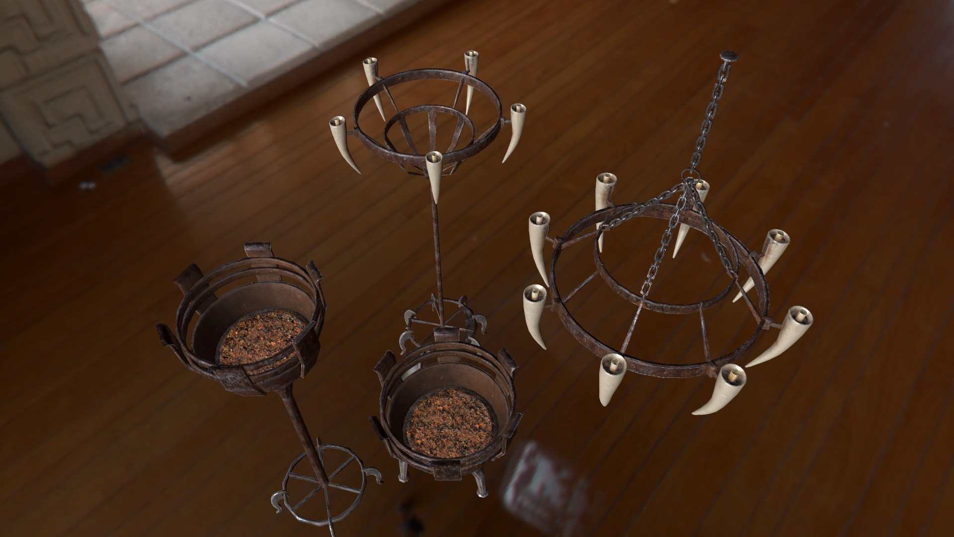 3D Dungeon Castle Light Sources Model - TurboSquid 1203259