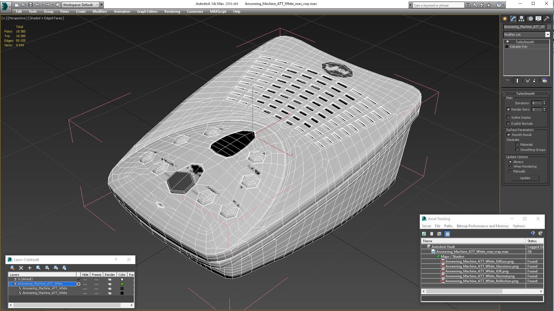 3D Answering Machine ATT White Model - TurboSquid 2090395