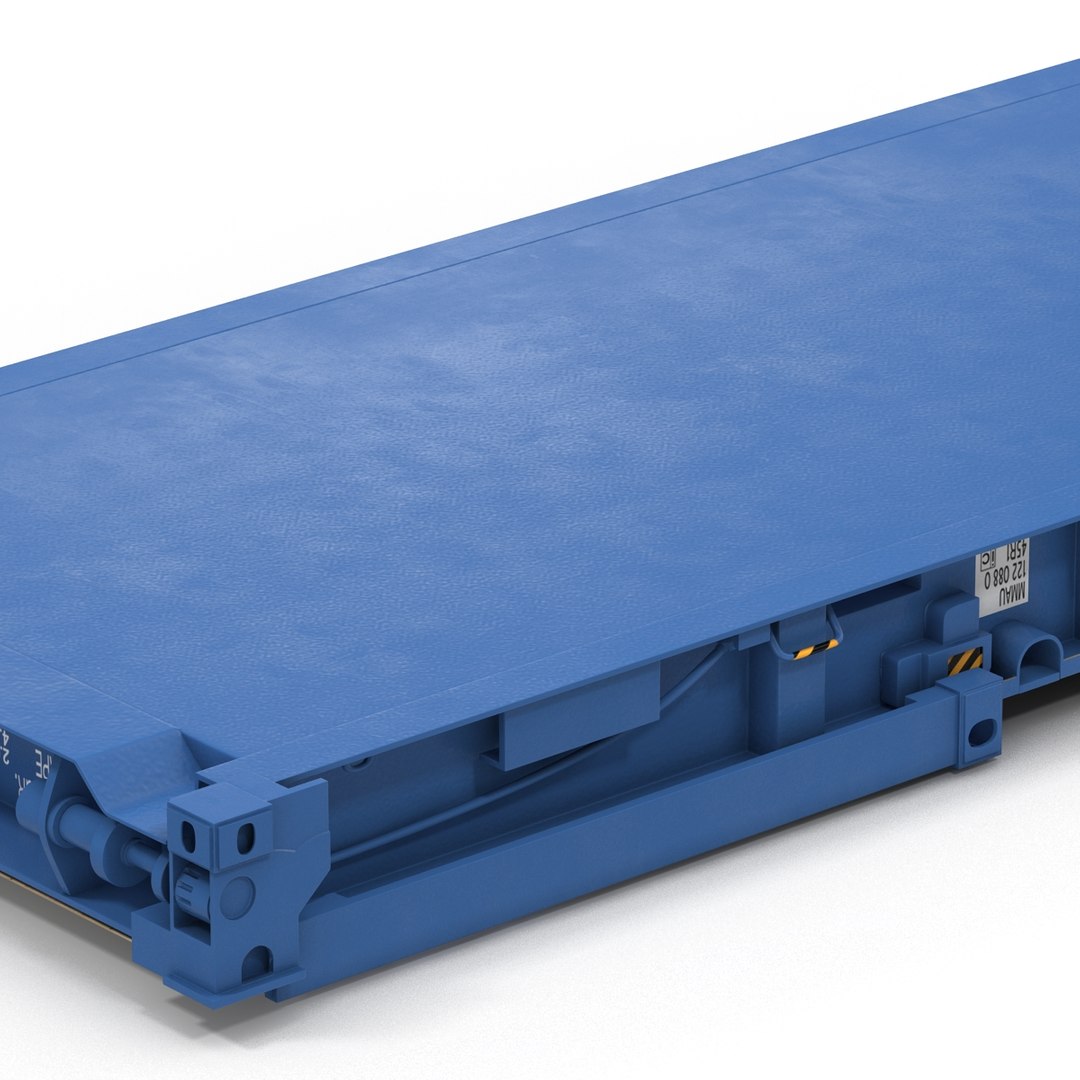 3d model flat rack container blue