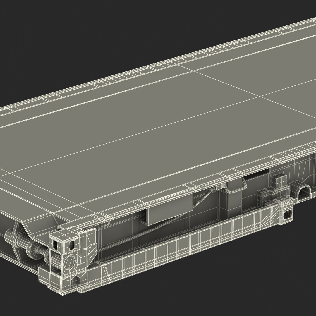 3d model flat rack container blue