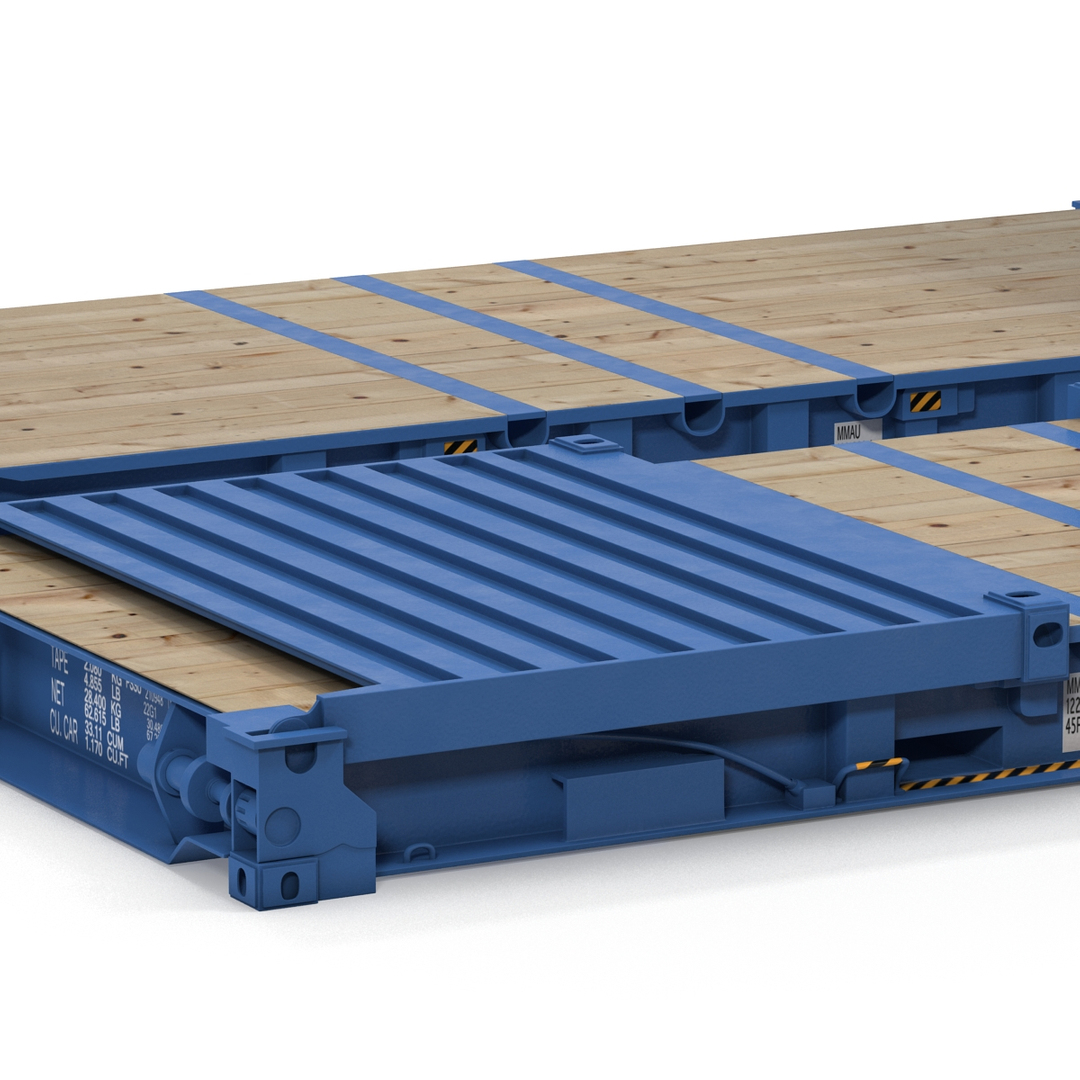 modèle 3D de Flat Rack Container Blue Modèle 3D - TurboSquid 936428