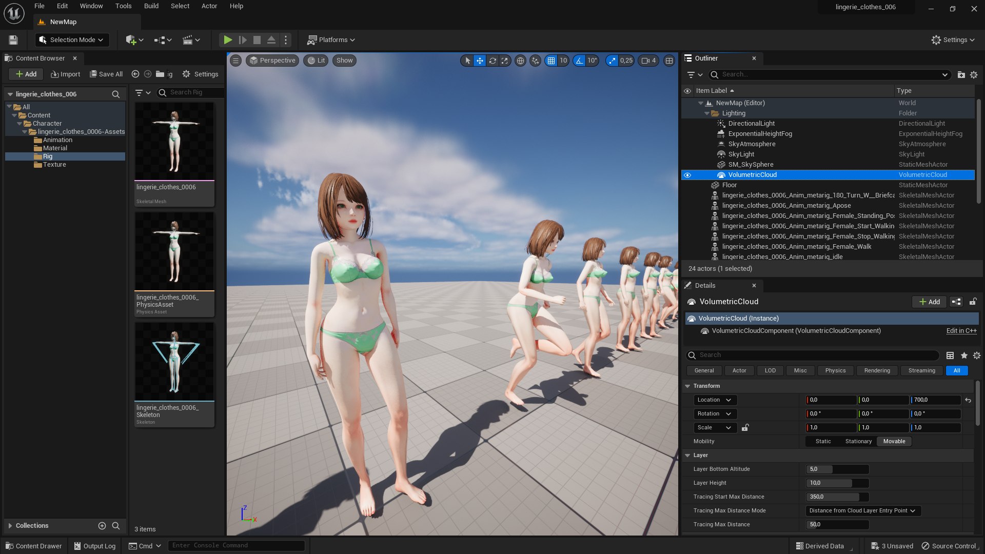 3D Lingerie Clothes 0006 - Rigged -Unreal - Unity - Blender - Animated - Realistic Female ...